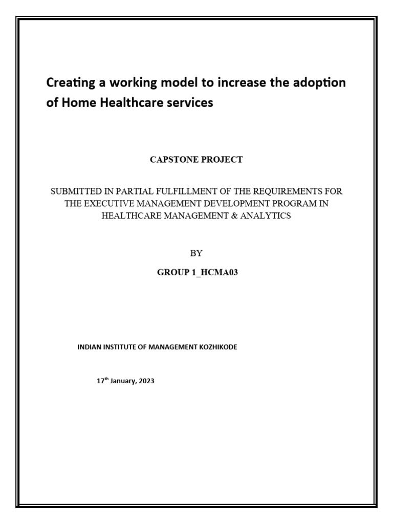 Iim Grp-1 Capstone Project | Download Free PDF | Health Care | Survey ...