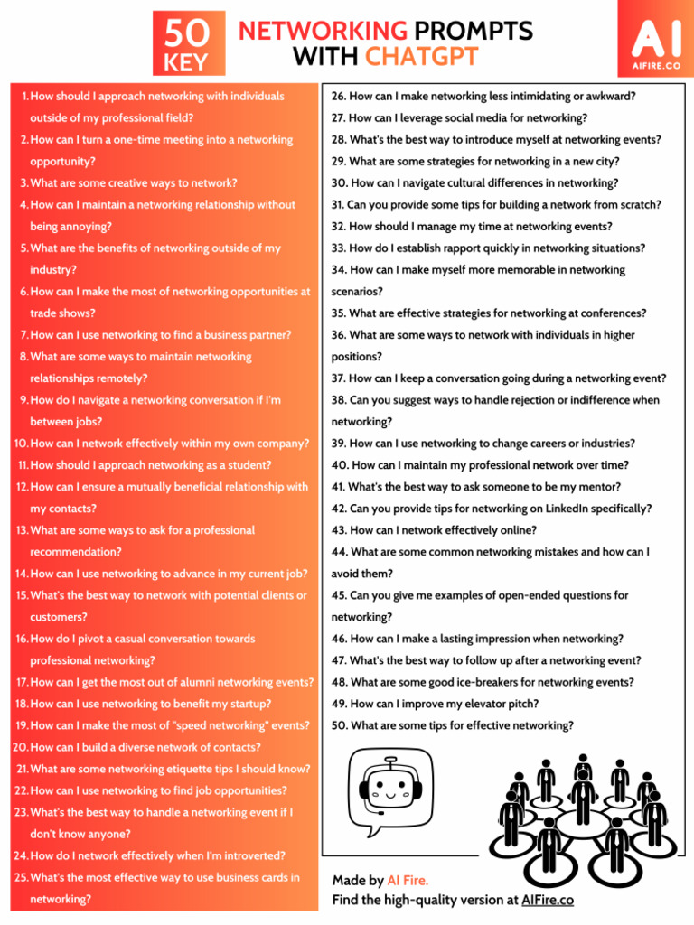 50 Key Networking Prompts With ChatGPT | PDF