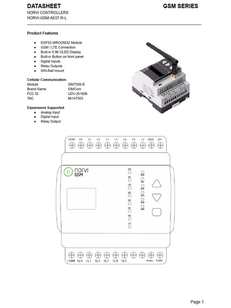 NORVI GSM AE07 R L Datasheet | PDF | Technology & Engineering | Business