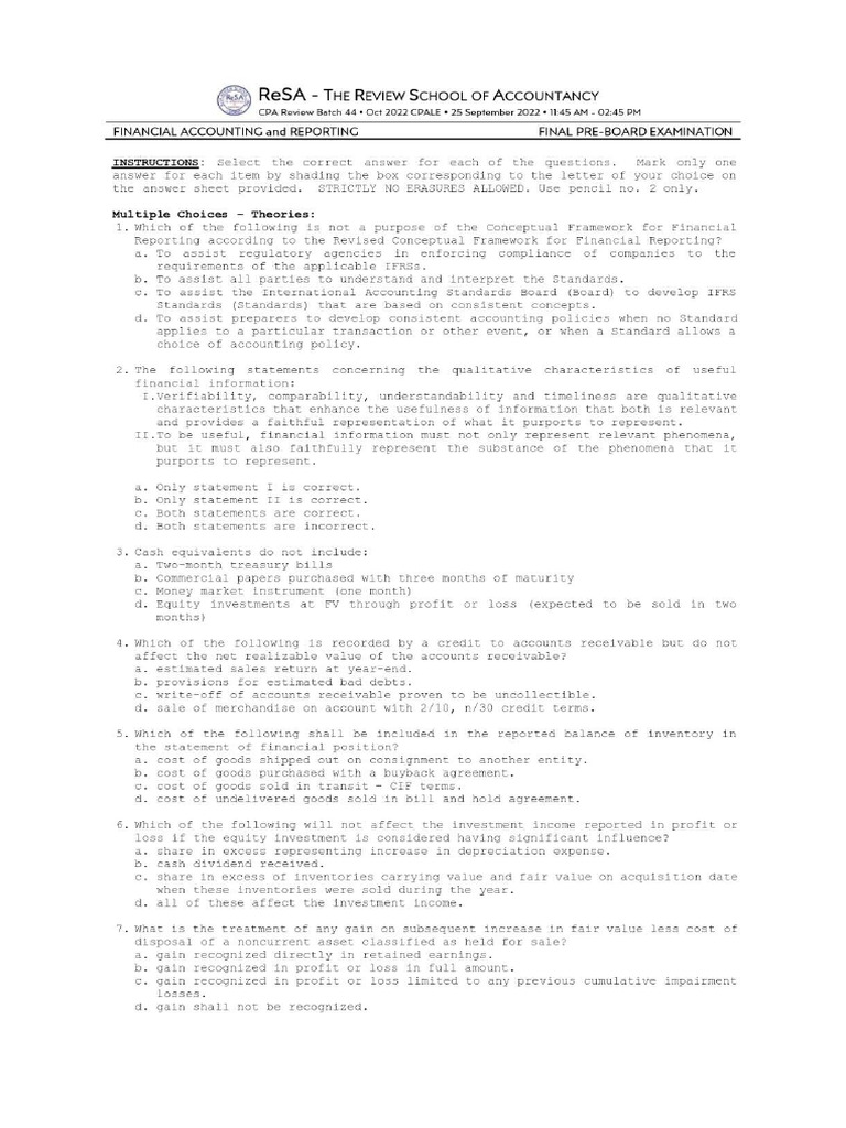 Resa Batch 44 Final Preboard | PDF