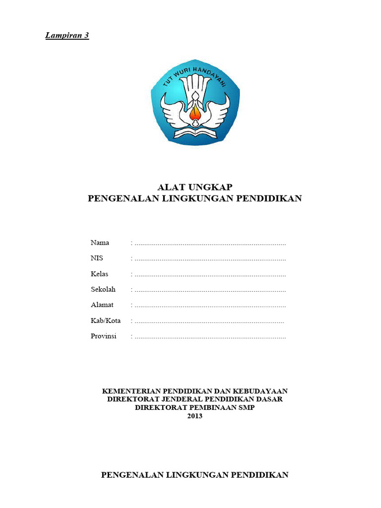 Lampiran 3 Alat Ungkap Pengenalan Lingkungan Pendidikan | PDF