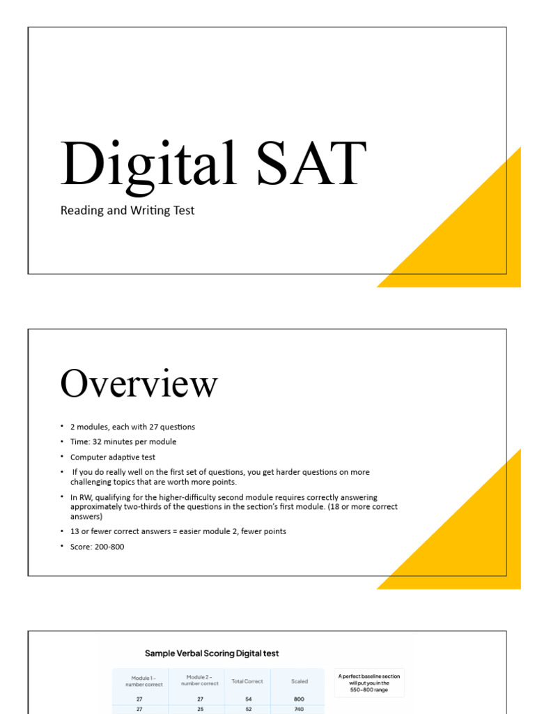 Digital SAT Reading & Writing (Overview) | PDF