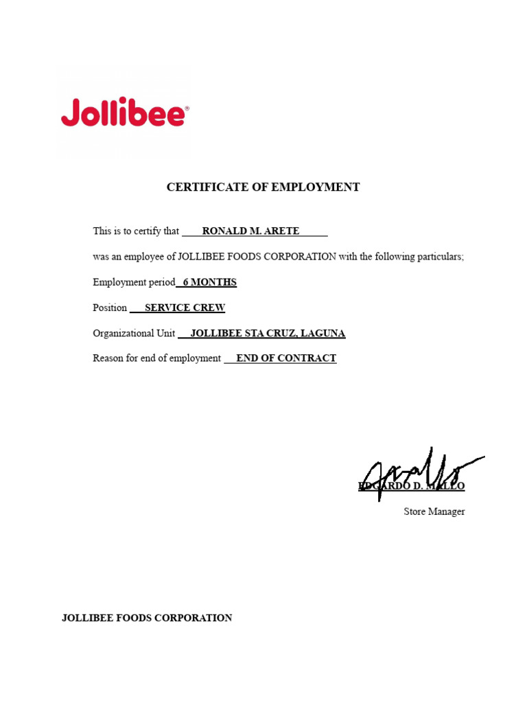 Jollibee Coe | PDF