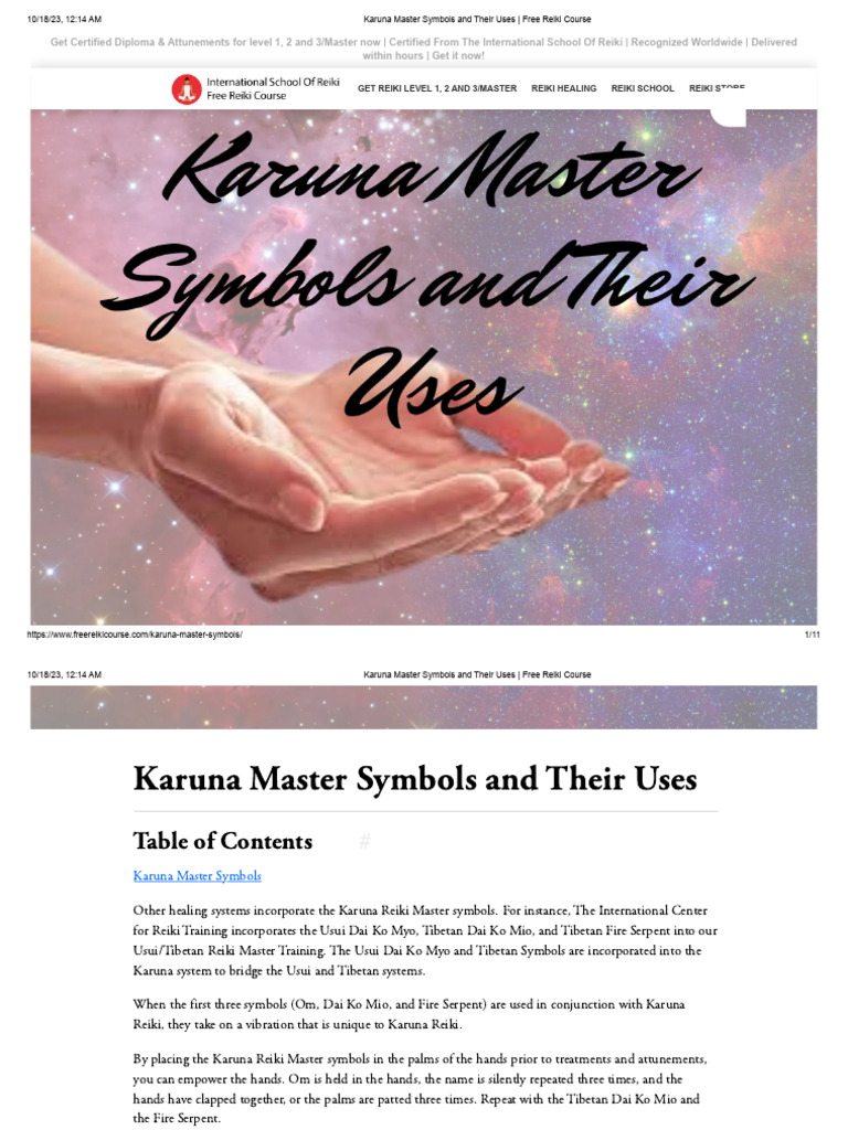 Karuna Master Symbols and Their Uses - Free Reiki Course | PDF | Reiki ...