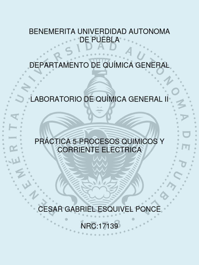 Práctica 5 - Procesos Quimicos y Corriente Electrica | PDF