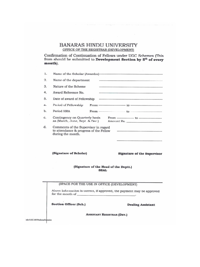 Monthly Continuation Form | PDF