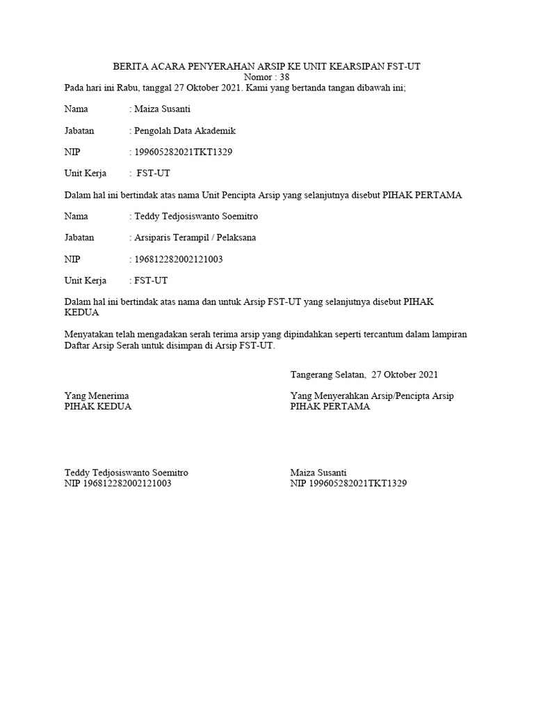 Berita Acara Ke-38 | PDF