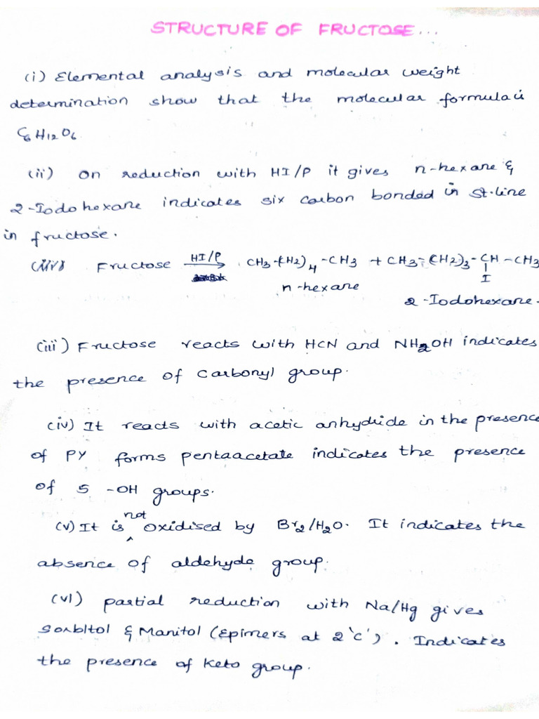 Structure of Fructose | PDF