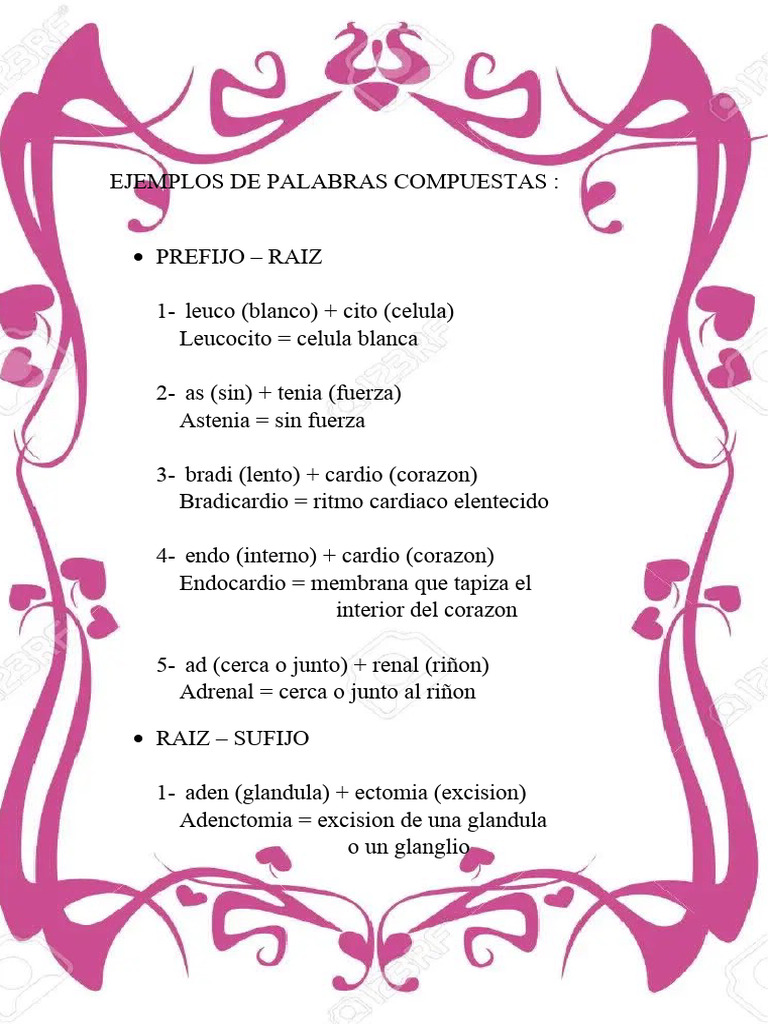 Ejemplos de Palabras Compuestas | PDF