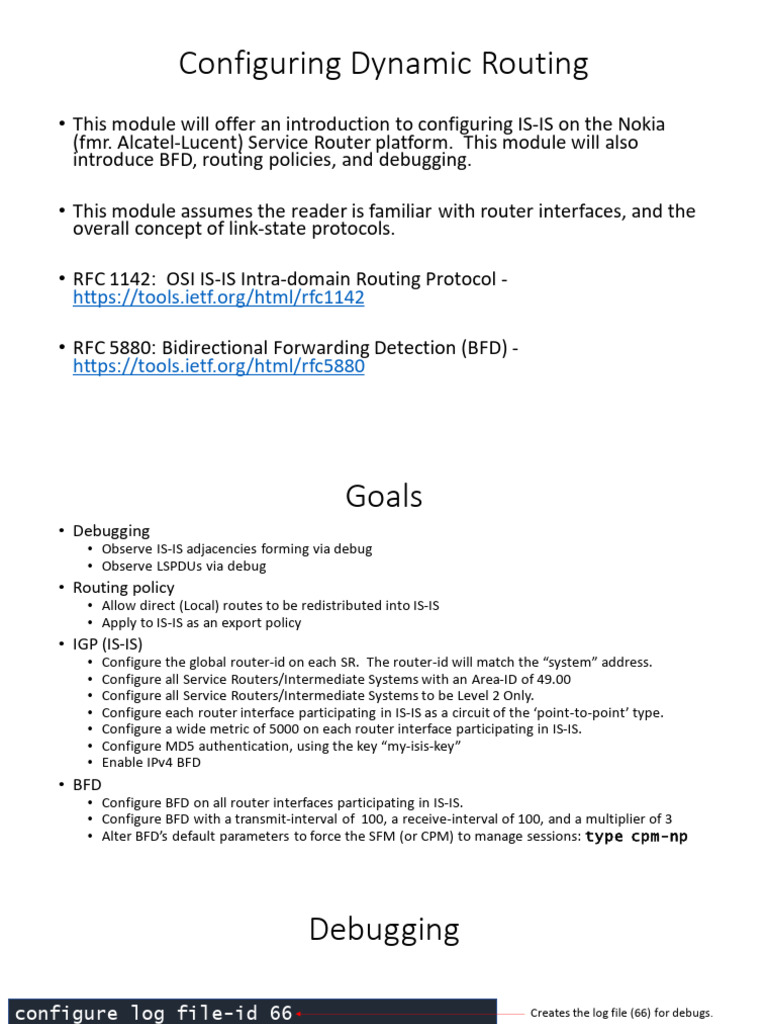 3 - Configuring Dynamic Routing (Incl. Debug, Route Policy, and BFD) | PDF | Routing | Router ...