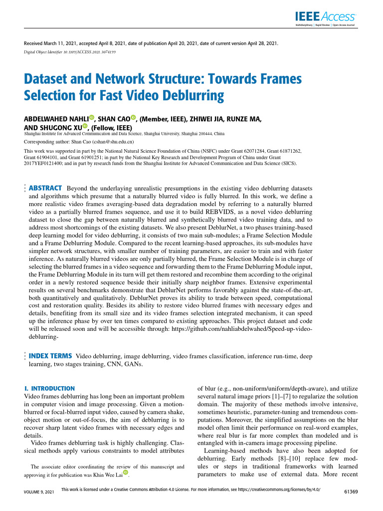 Dataset and Network Structure Towards Frames Selection For Fast Video ...