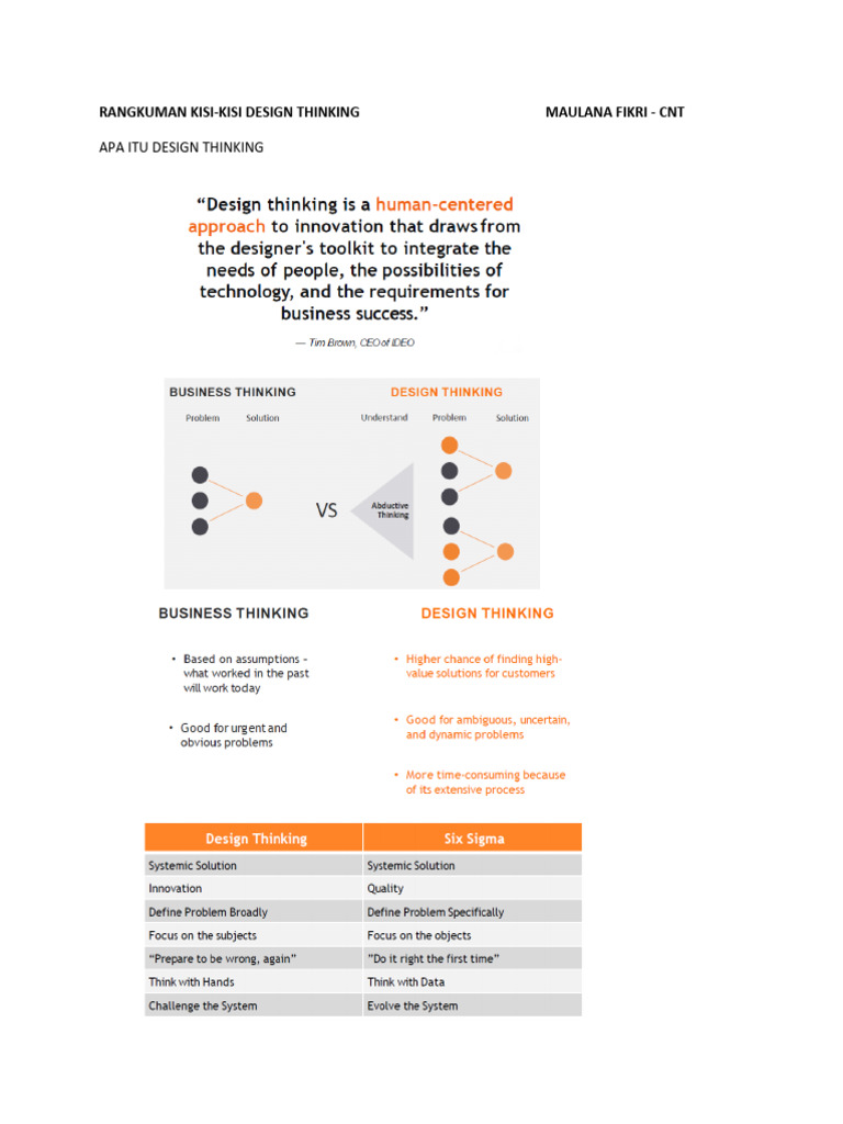Rangkuman Design Thinking | PDF