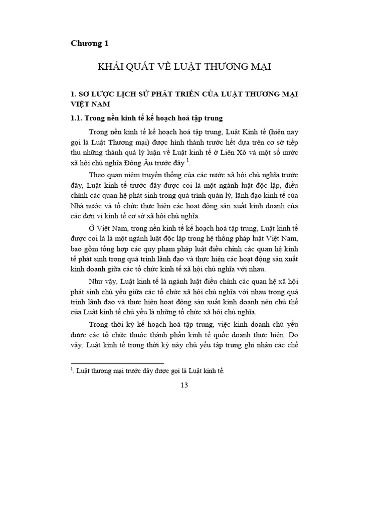 TLHT Luat Thuong Mai 1 - 2013 | PDF