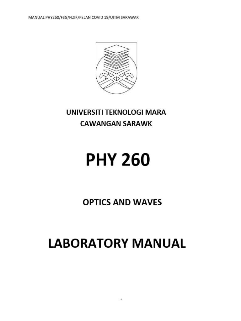 LAB MANUAL PHY260-PELAN COVID 19-STUDENT COPY-100420 - Sarawak | PDF