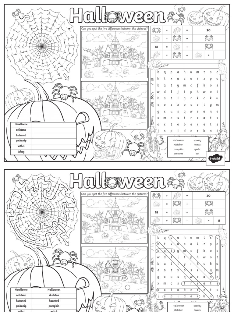 Halloween Activity Mat Ver 1 | PDF | Halloween | Autumn Festivals