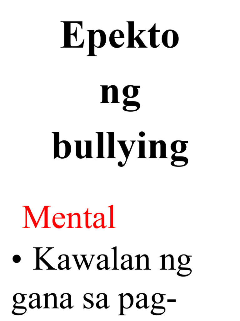 Epekto NG Bullying | PDF