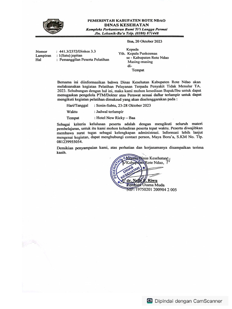 Surat Pemanggilan Peserta Pelatihan Pandu Ptm Pdf