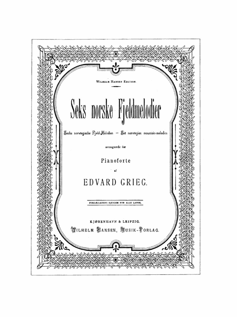 Grieg Seks Norske Fjeldmelodier Eg 8 Pdf