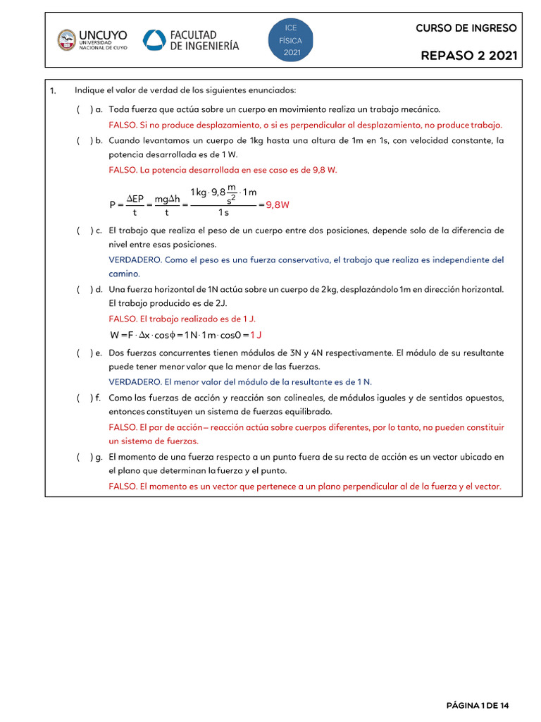 Repaso 2 2021 Soluciones Explicadas | PDF