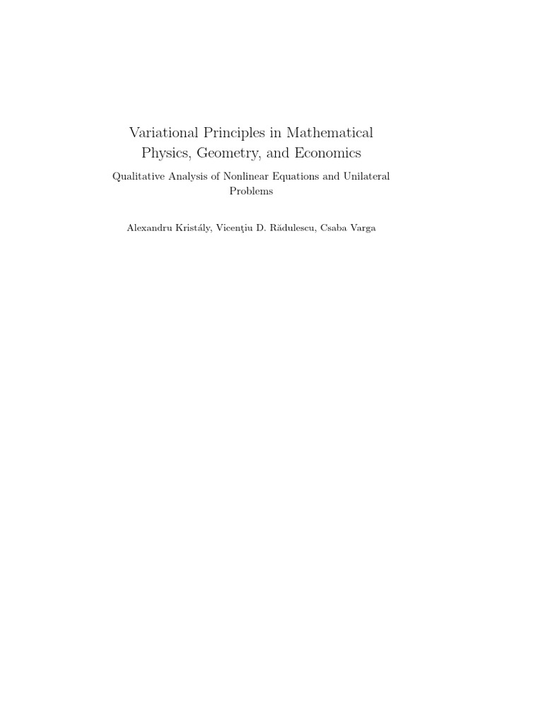 Variation In Principles Pdf Calculus Of Variations Mathematics