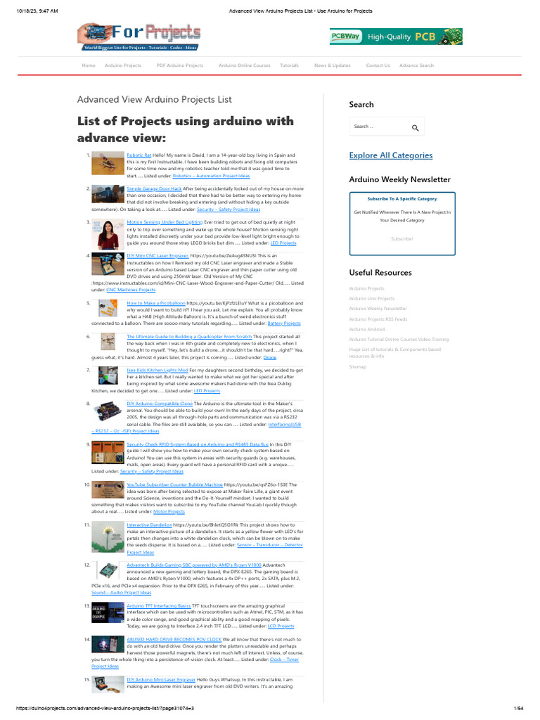 Advanced View Arduino Projects List Use Arduino For Projects 3 Pdf 3173