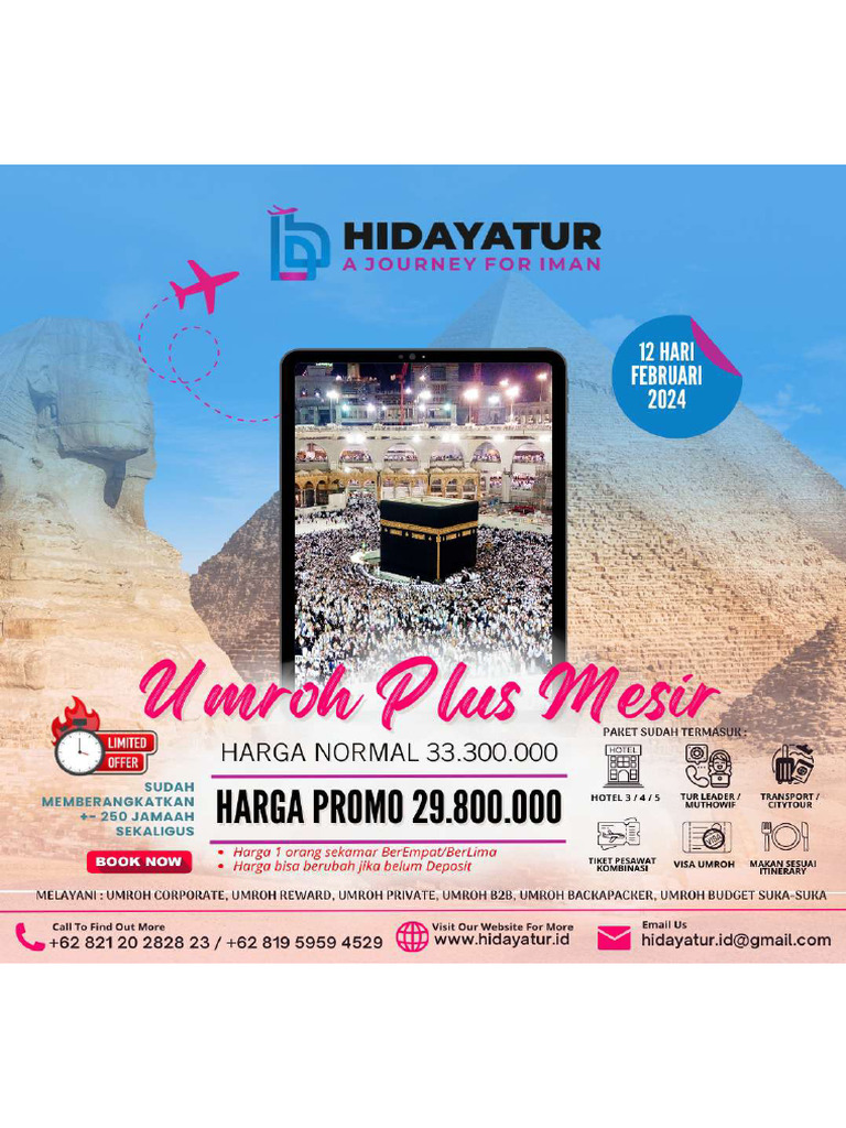 Umroh Plus Mesir Hidayatur | PDF