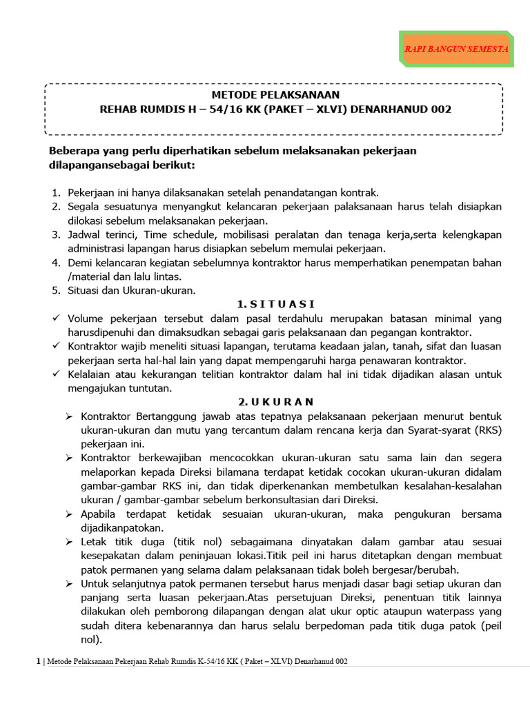 Metode Pekerjaan | PDF