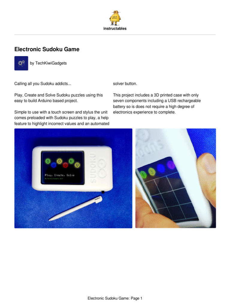 Sudoku Solver Arduino | PDF | Computers