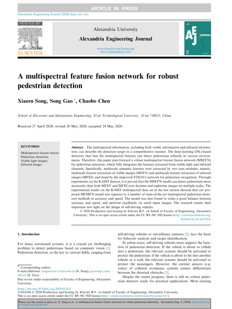 JOURNAL - 2020 - A Multispectral Feature Fusion Network For Robust Pedestrian Detection | PDF ...