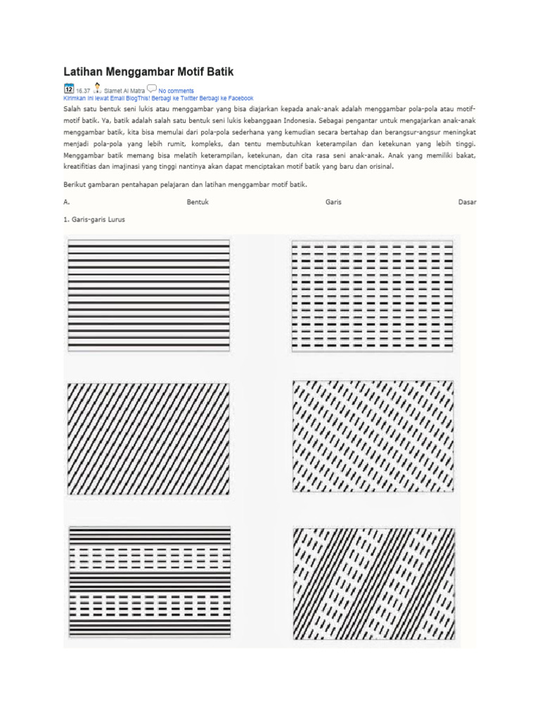 Latihan Menggambar Motif Batik | PDF