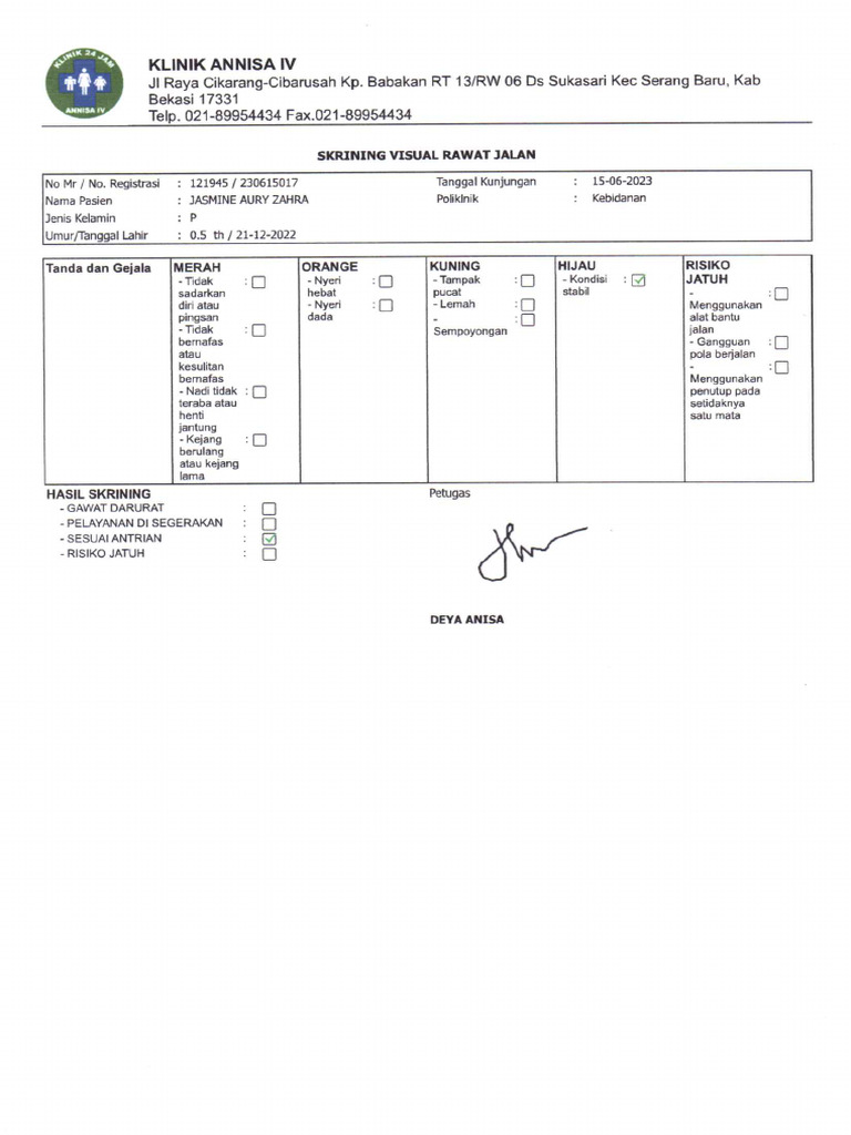 Bukti Pelaksanaan Skrining Sesuai Regulasi Yg Ditetapkan | PDF