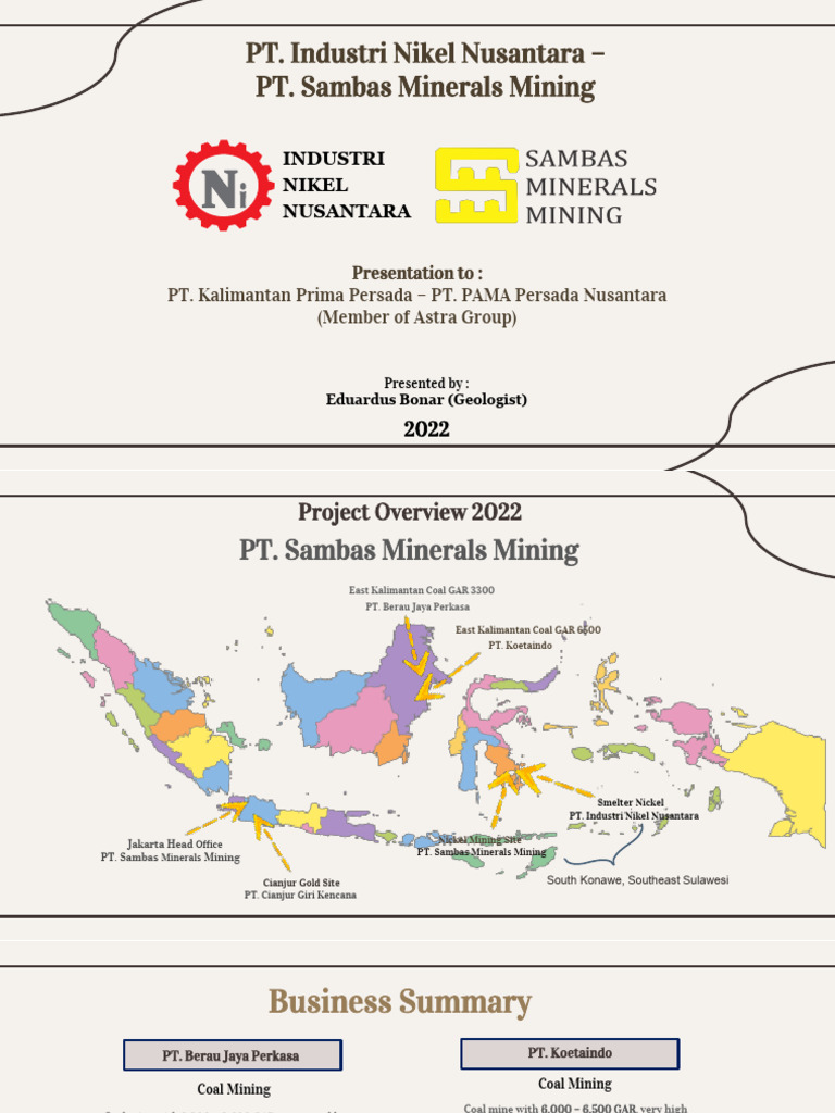 Presentation - PPT - PT. Industri Nikel Nusantara | PDF | Nickel | Mining