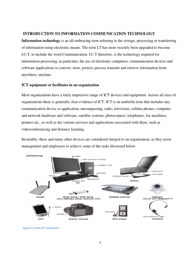 ICT Lesson 1 - Introduction To ICT | PDF | Computer Hardware | Internet