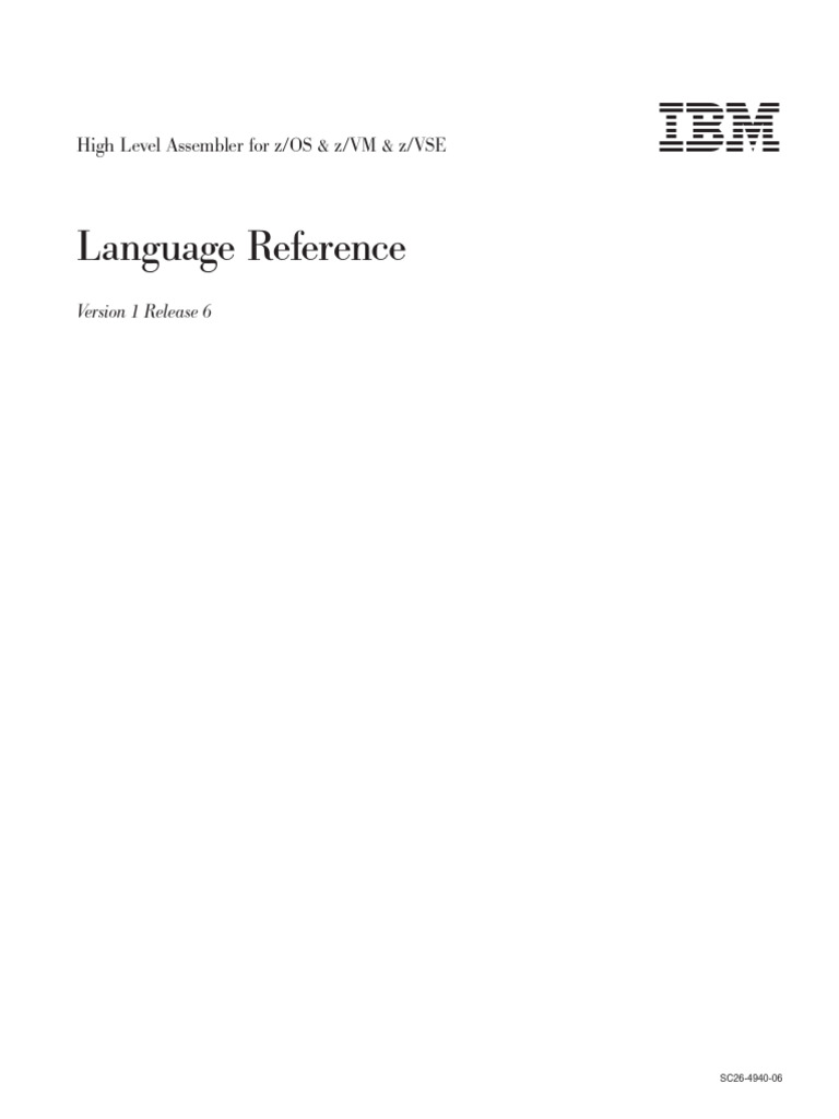 HLASM Lang RefSept 13 | PDF | Assembly Language | Data Type