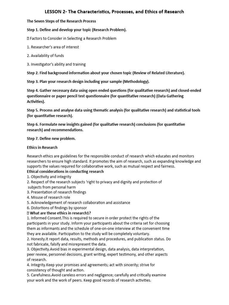 Lesson 2 | PDF | Qualitative Research | Methodology