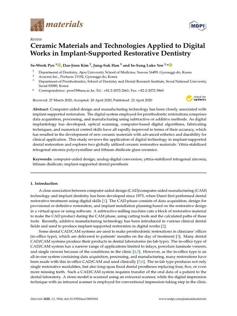 Ceramic Materials and Technologies Applied To Digital Works in Implant ...
