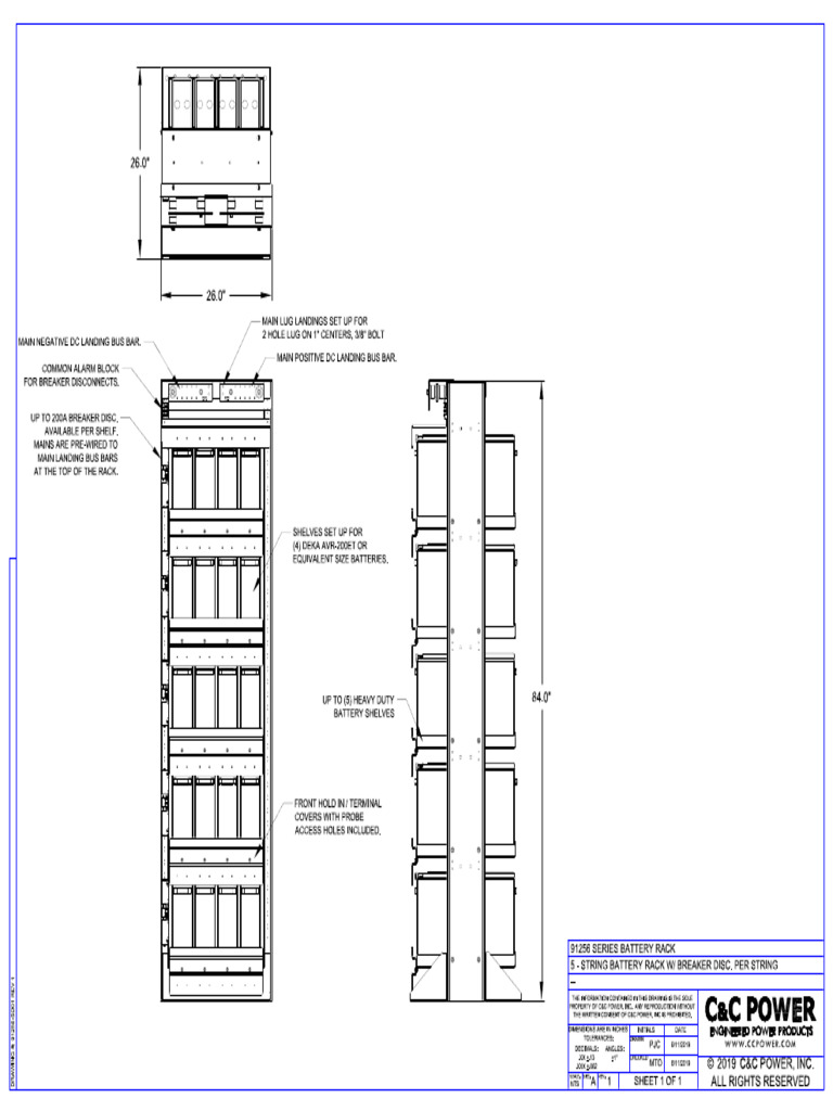 Battery Rack Drawing | PDF