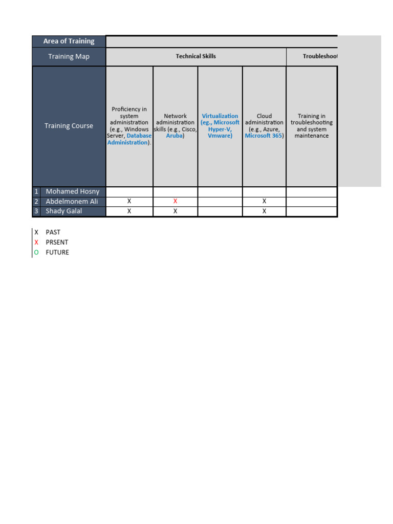 IT Personnel Skills Matrix | PDF