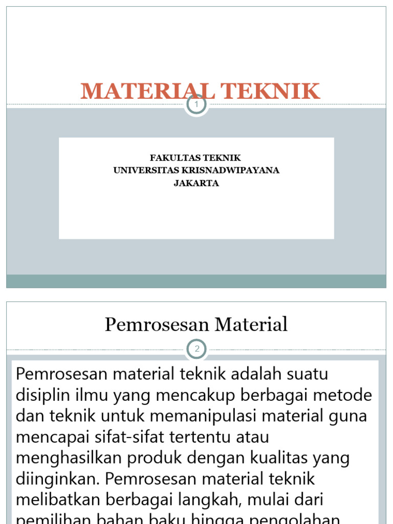 Slide-3 Material Teknik | PDF | Teknologi & Rekayasa