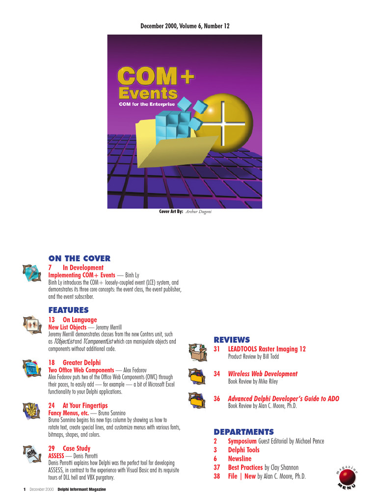 On The Cover: December 2000, Volume 6, Number 12 | Download Free PDF | Databases | Component ...