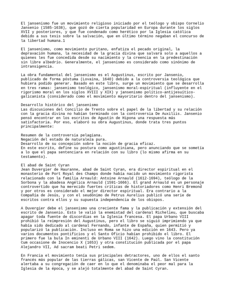 Historia del Jansenismo en Europa | PDF | Iglesia Católica | Familias ...