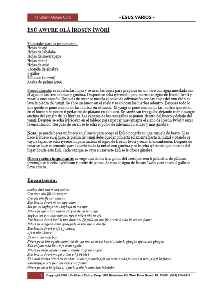 Esu IROSUN IWORI - ABIMBOLA | PDF | Religiones religiosas | Religión étnica