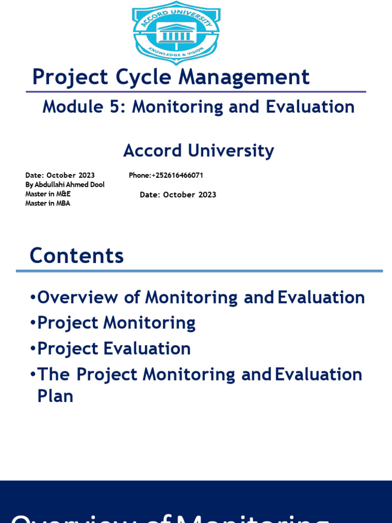 Module 5 Monitoring and Evaluation | PDF | Evaluation | Monitoring And Evaluation