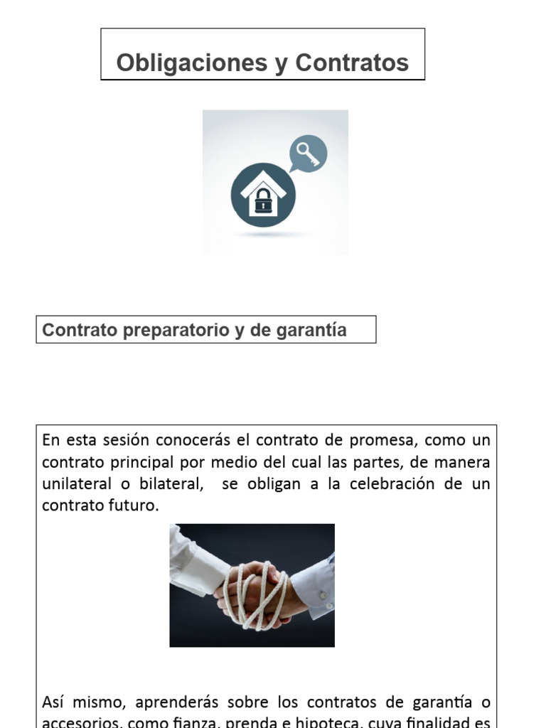 Contratos Preparatorios y Garantías | PDF | Derecho empresarial | Conceptos legales