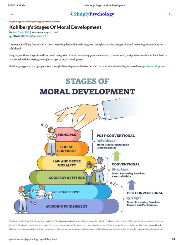 Kohlberg's Stages of Moral Development | PDF | Morality | Behavioural Sciences