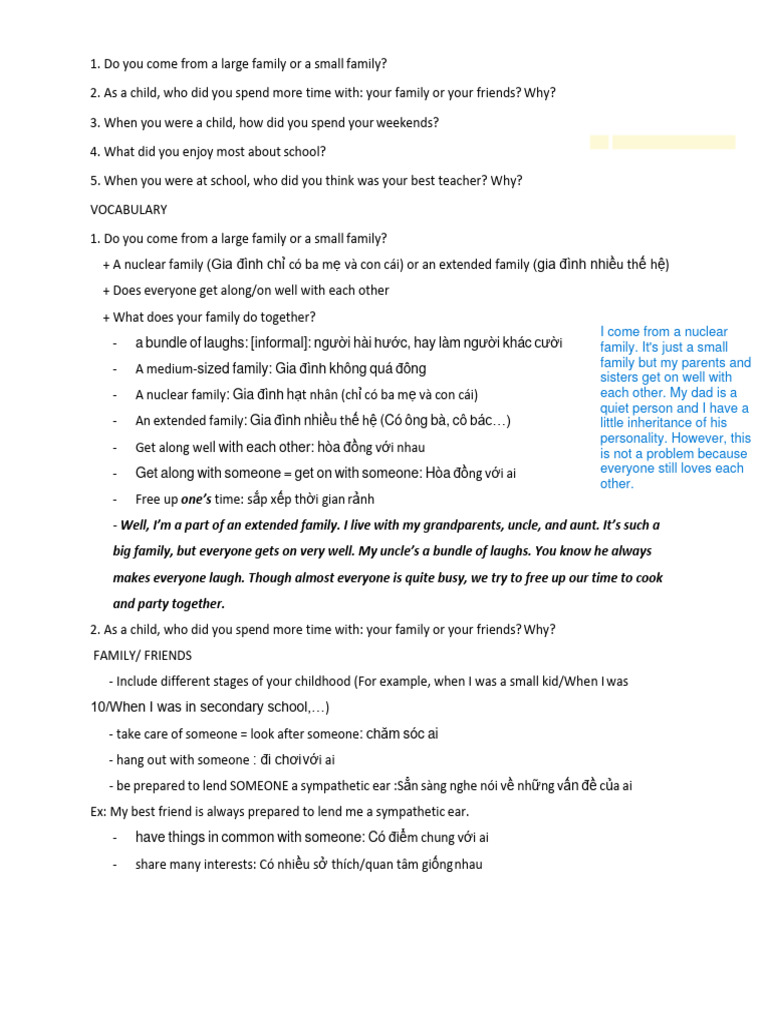 Childhood Memories and Family Dynamics | PDF | Language Arts & Discipline