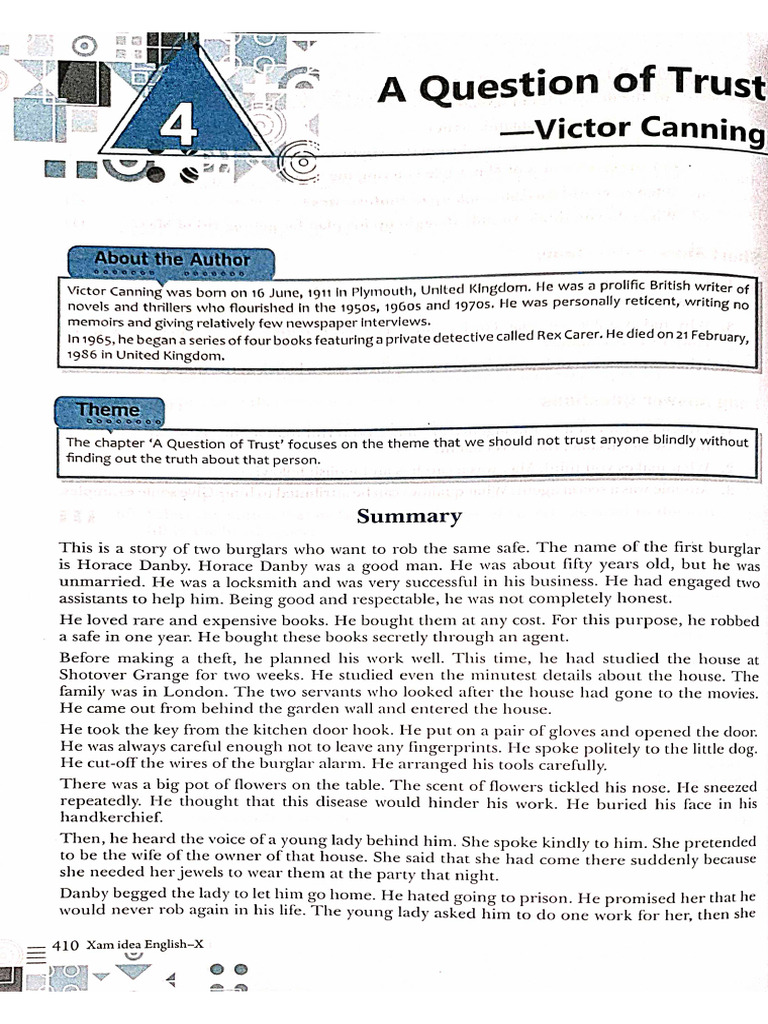 A Question of Trust - Question - Answers | PDF