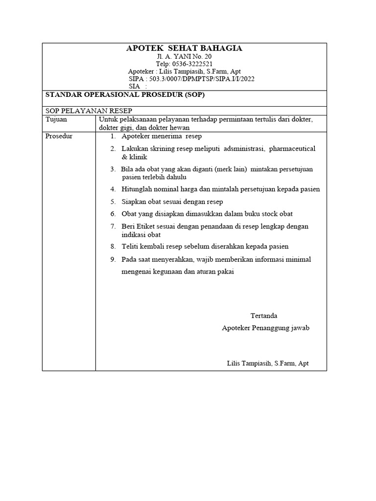 Sop Apotek Pdf
