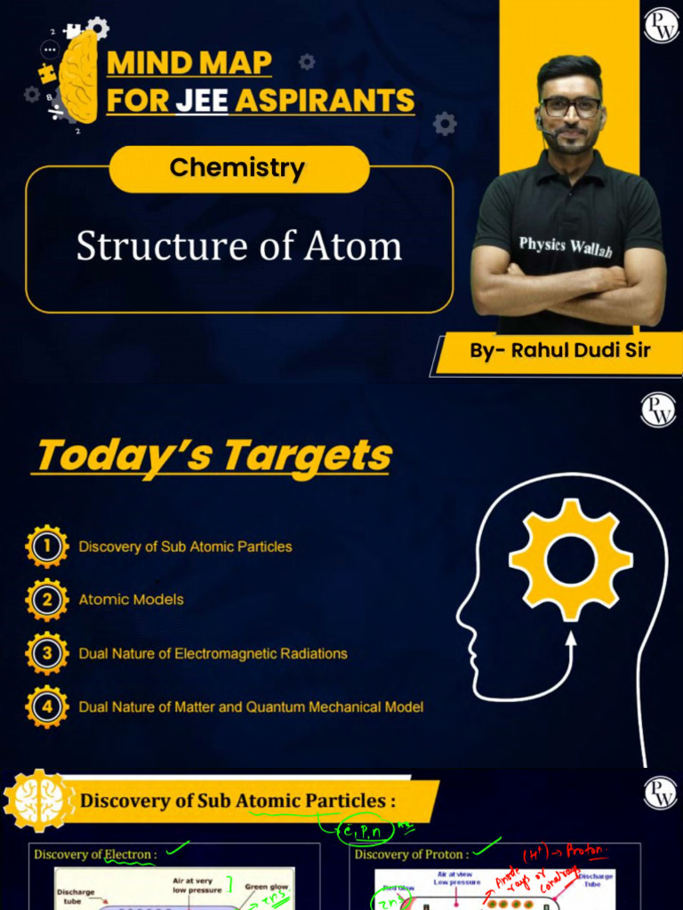 ATOMIC STRUCTURE - Class Notes - JEE Mindmap | PDF