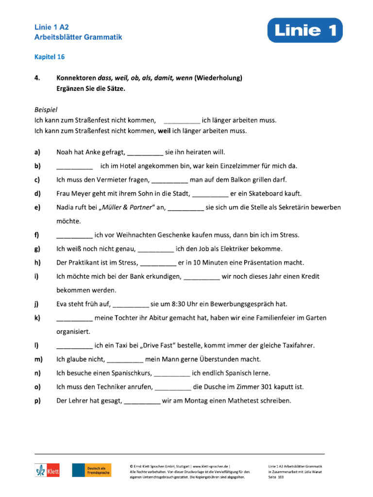 Dass, Weil, Ob, Als, Damit, Wenn 2 | PDF
